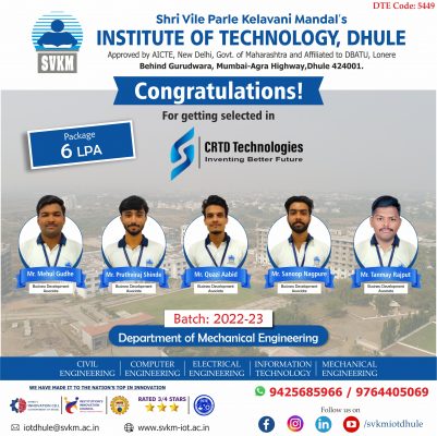 Placements - SVKM's-IOT, Dhule